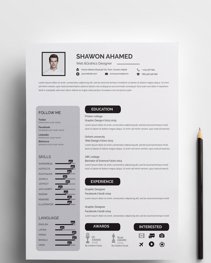 Shawon Ahamed Resume Template #70999 - TemplateMonster