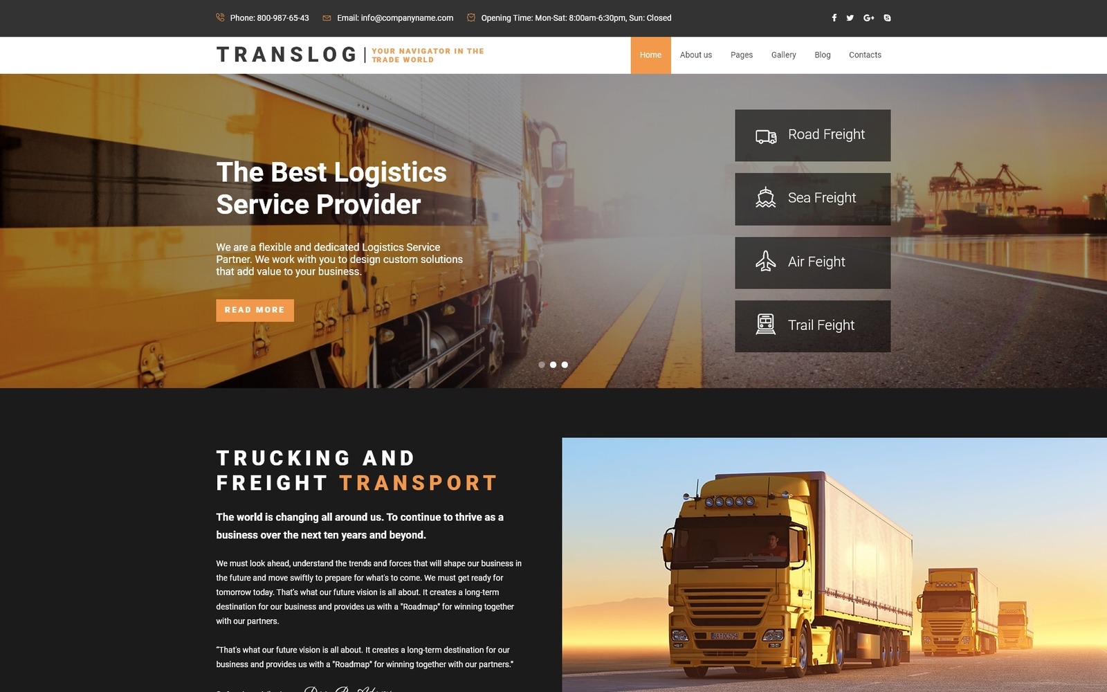 Translog - Logistics Joomla Template - TemplateMonster