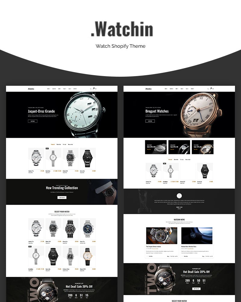 Watchin - Watch eCommerce Shopify Theme - TemplateMonster