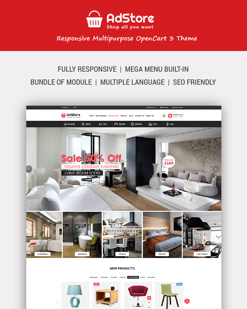 AdStore - Multipurpose Responsive OpenCart Template