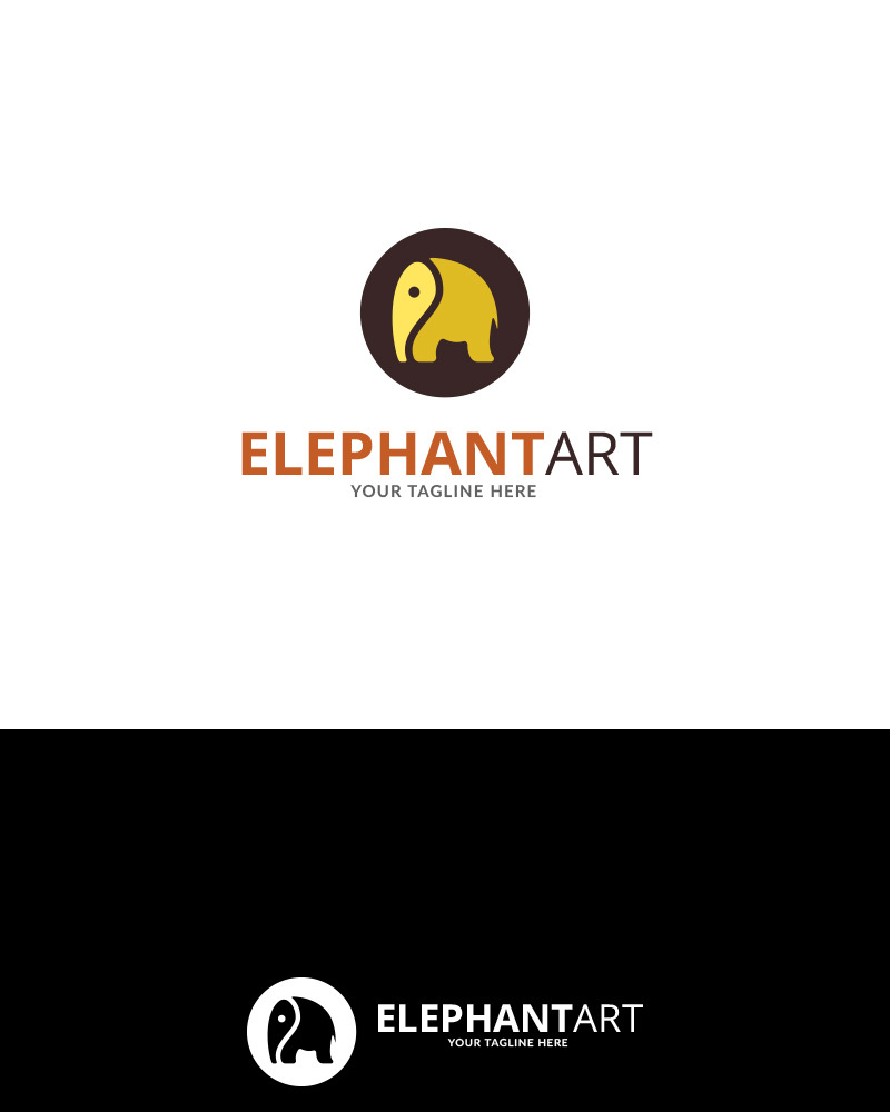 Elephant Art Logo Template #71116 - TemplateMonster