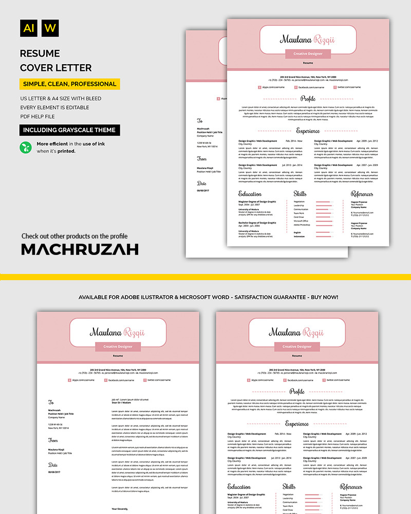 Feminine Resume Template #71124 - TemplateMonster