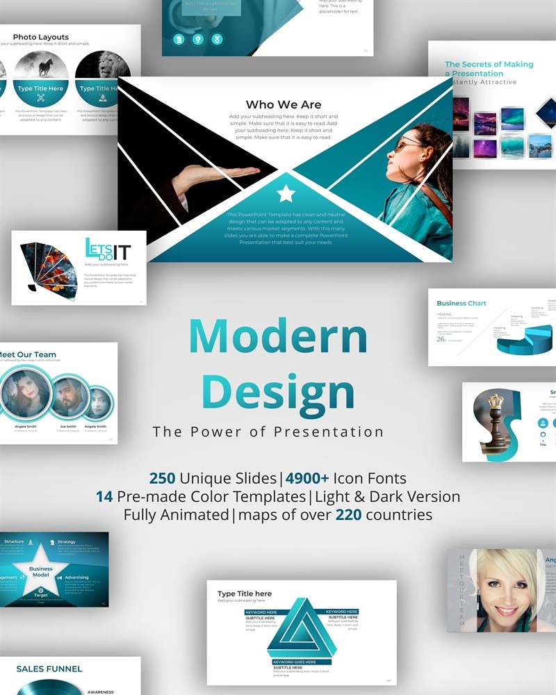 Modern Design PowerPoint template #71145 - TemplateMonster