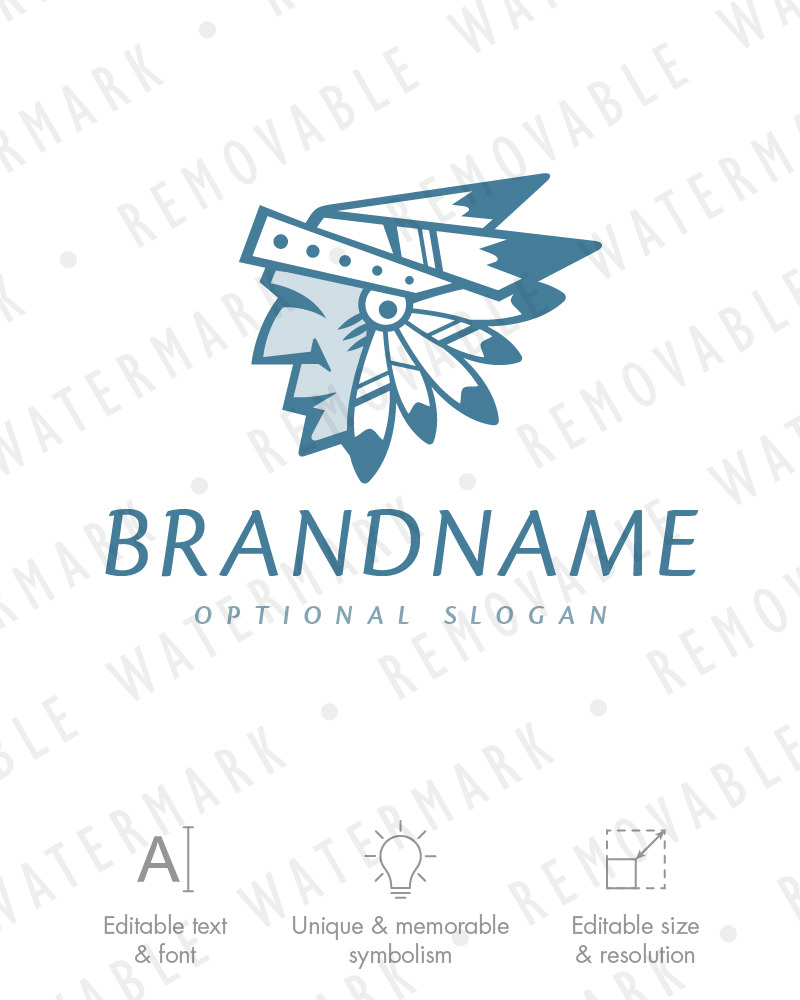 Native American Chief Logo Template #71109 - TemplateMonster