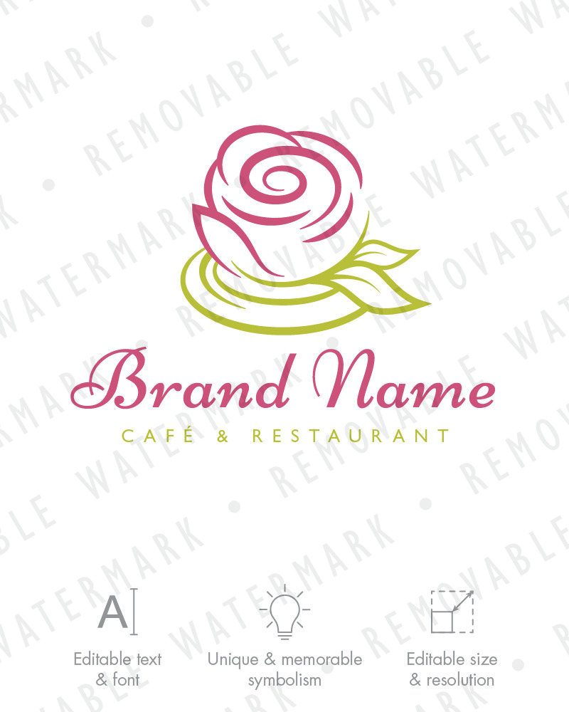 Rose Blossom Cup Logo Template #71239 - TemplateMonster