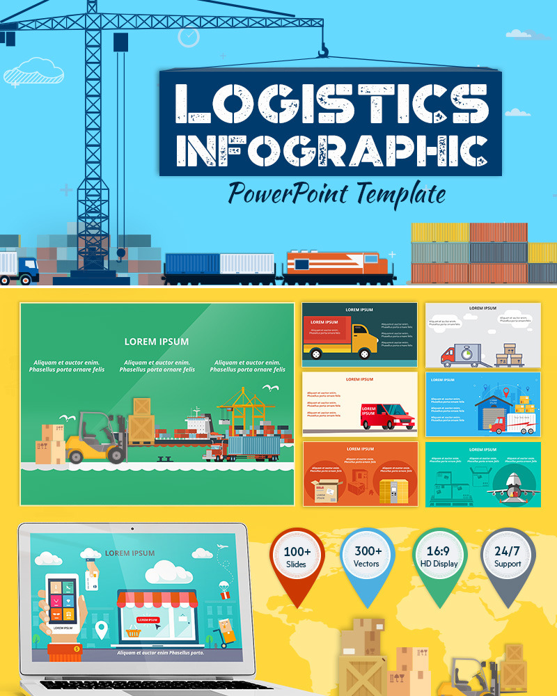 Logistics Infographic Set PowerPoint template