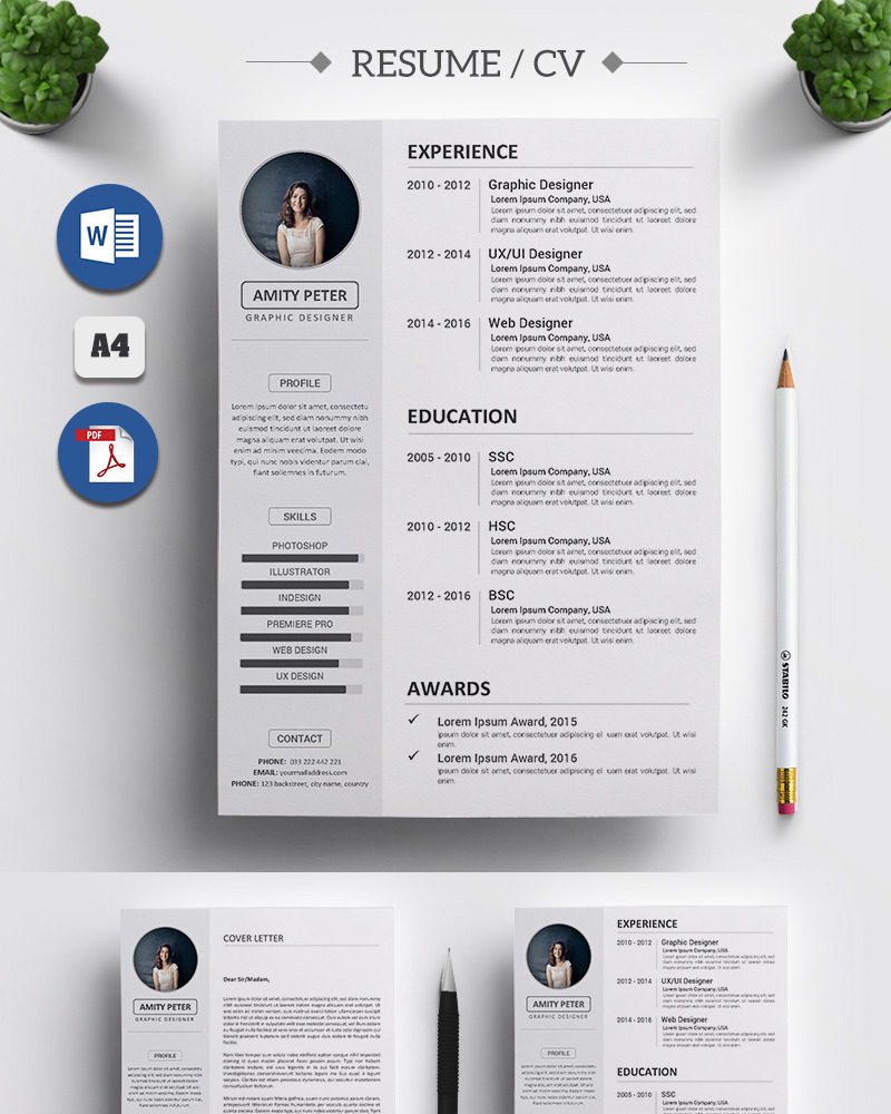 Amity Peter - CV Resume Template #71495 - TemplateMonster