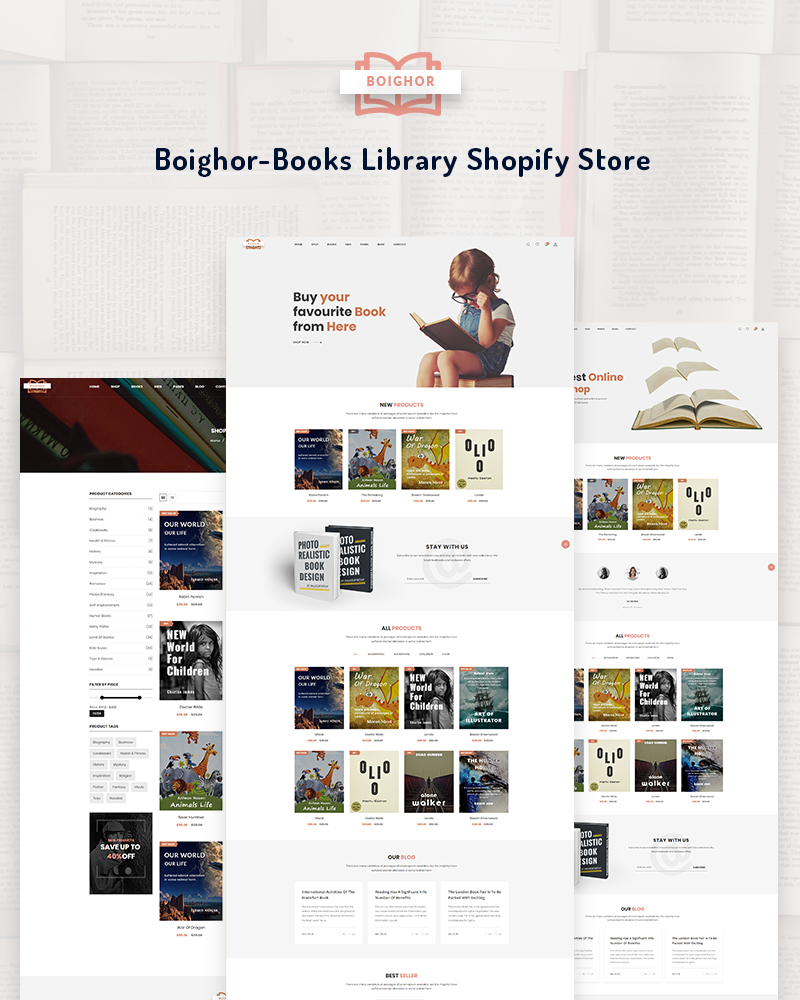Boighor - Books Library Shopify Theme - TemplateMonster