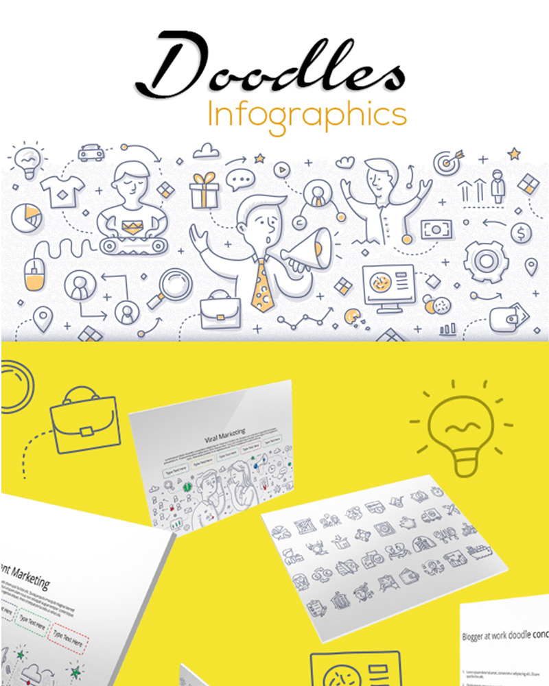 Doodle Infographic Set 1 PowerPoint template