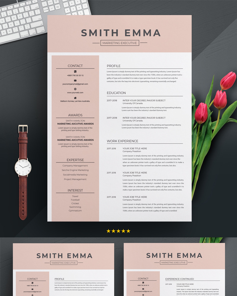 Smith Emma Resume Template #71441 - TemplateMonster