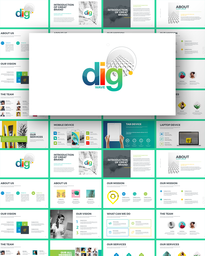 Dig Wave - Presentation PowerPoint template - TemplateMonster