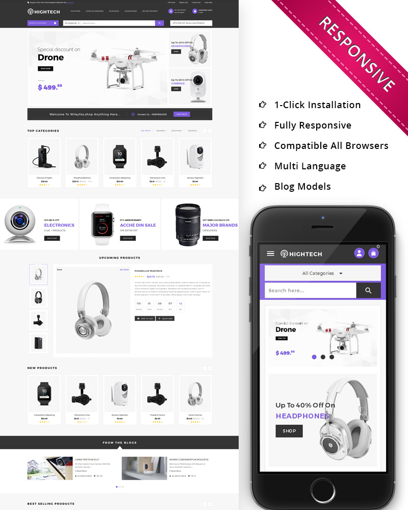 HiTech Electronic - Responsive PrestaShop Theme