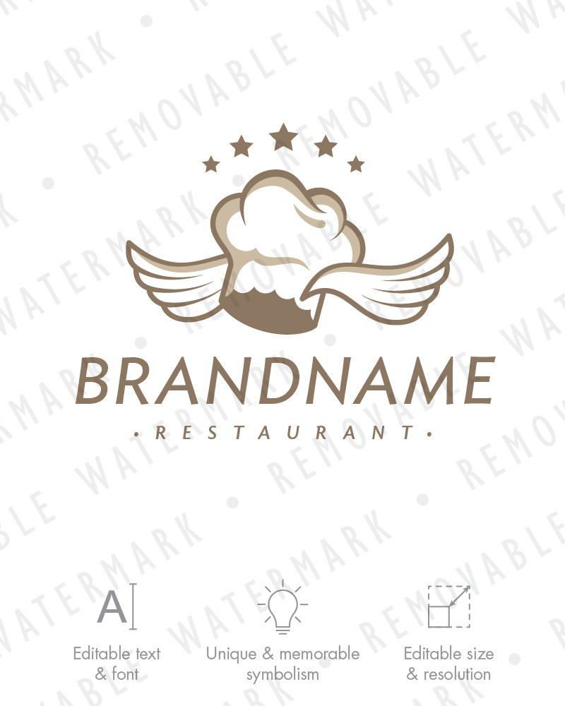 Flying Chef Logo Template #71695 - TemplateMonster