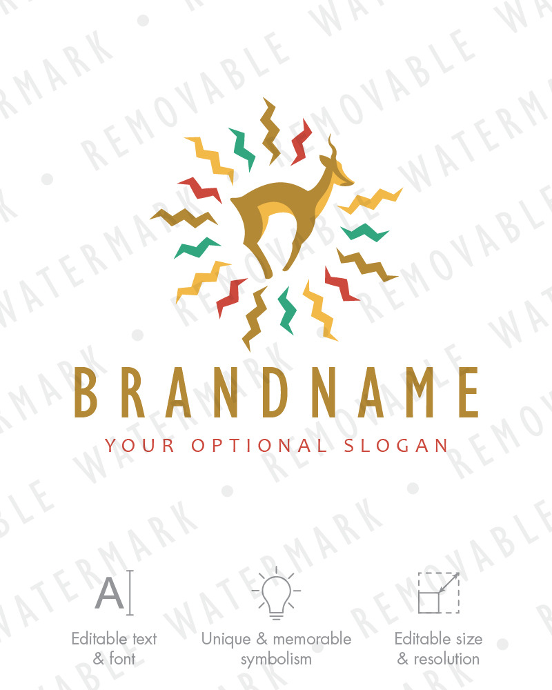 Springbok Sun Logo Template #71697 - TemplateMonster