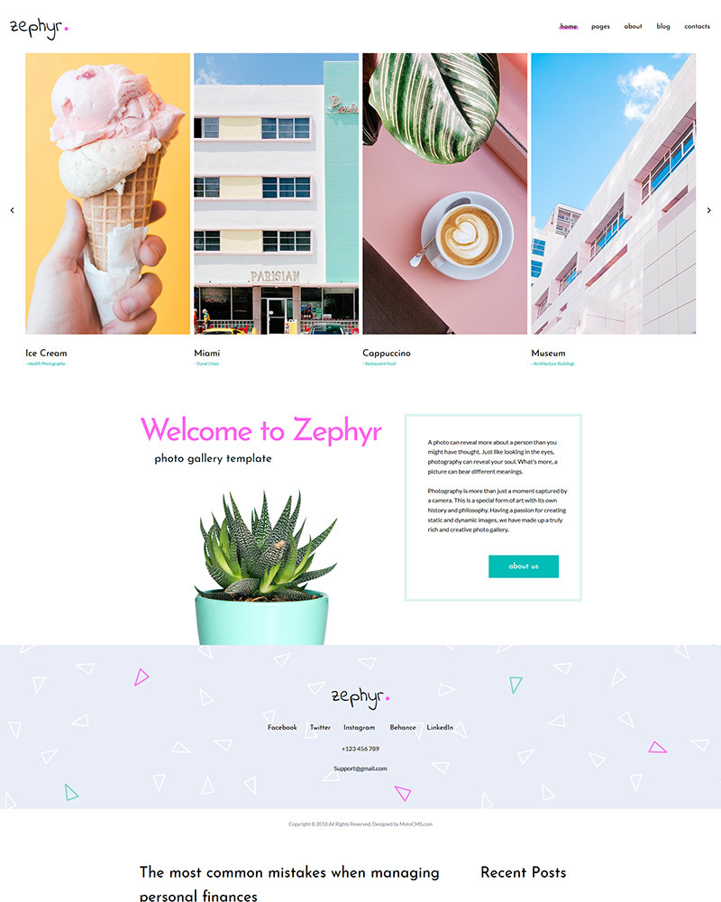 Zephyr - Creative Projects Photo Gallery Template