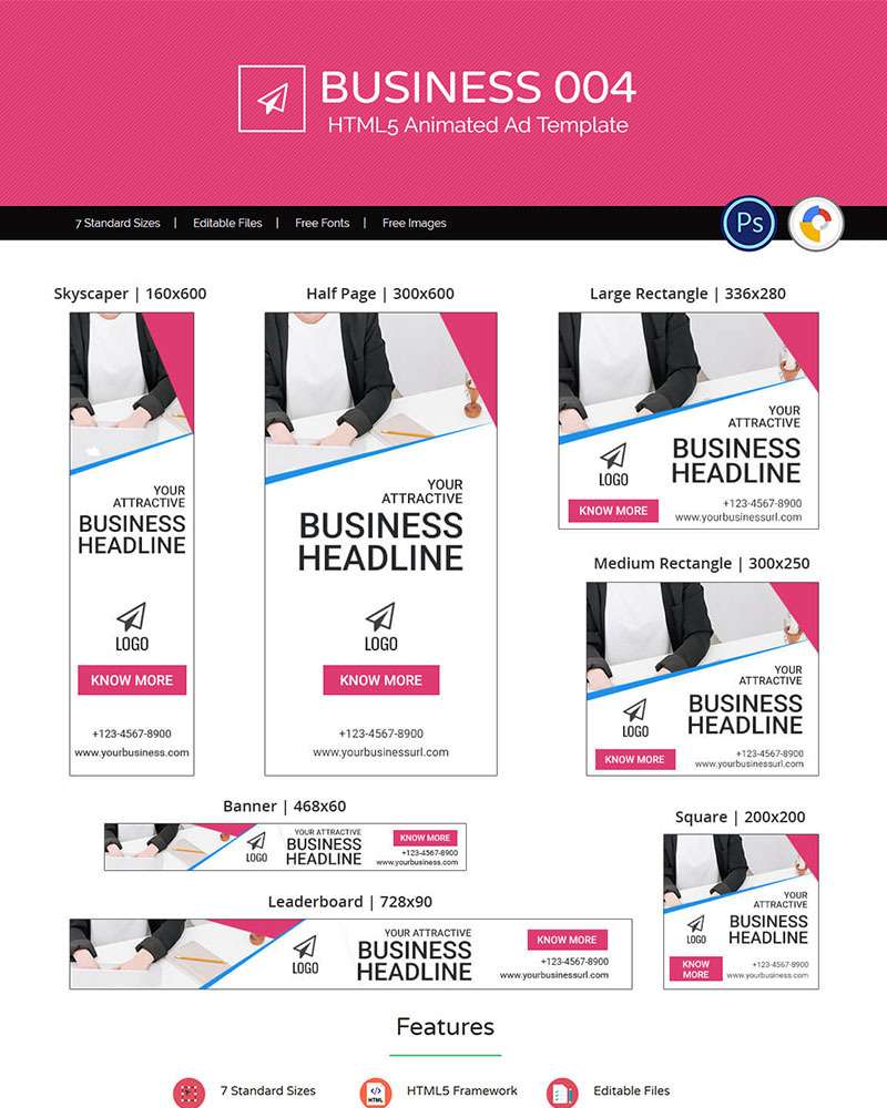 Animowany baner Business 004 HTML5 Ad - TemplateMonster