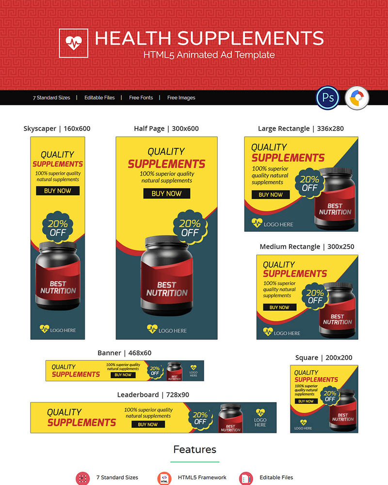 Health & Fitness | Supplement Animated Banner