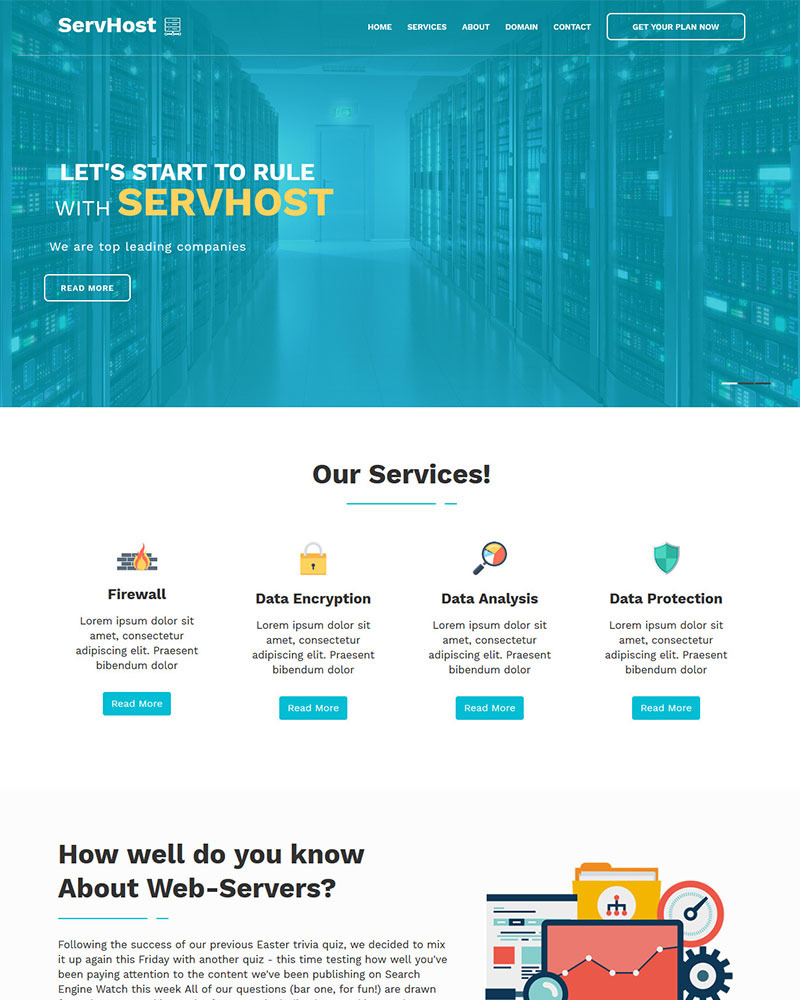 SerHost - Online Hosting HTML5 Template Landing Page Template