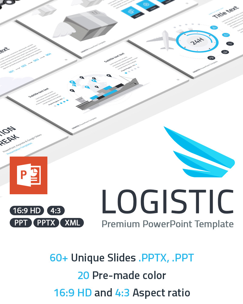 Logistic PowerPoint template #71990 - TemplateMonster