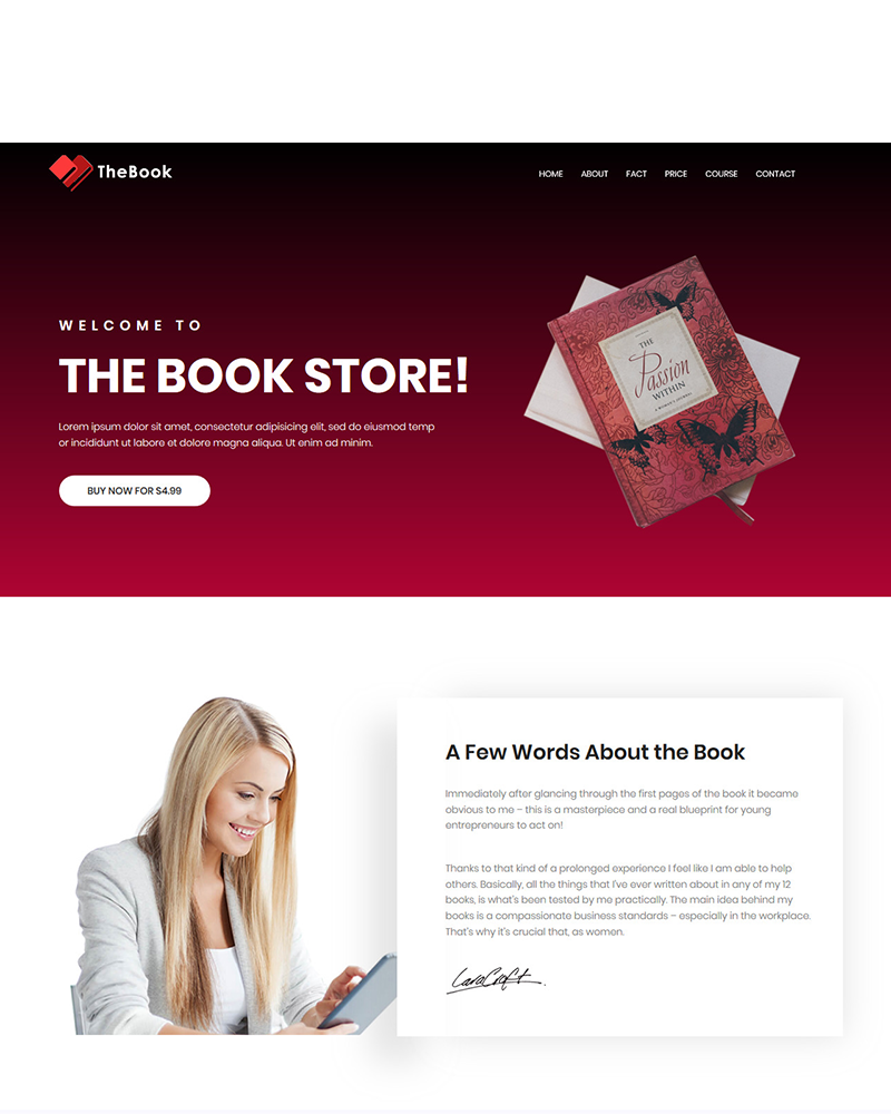 TheBook - HTML5-Buch-, Autoren- und Autorenvorlage Landingpage-Vorlage