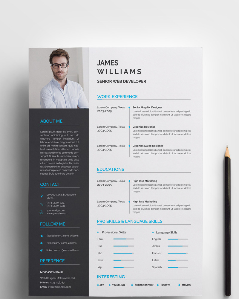 James Williams - Resume Template #72045 - TemplateMonster