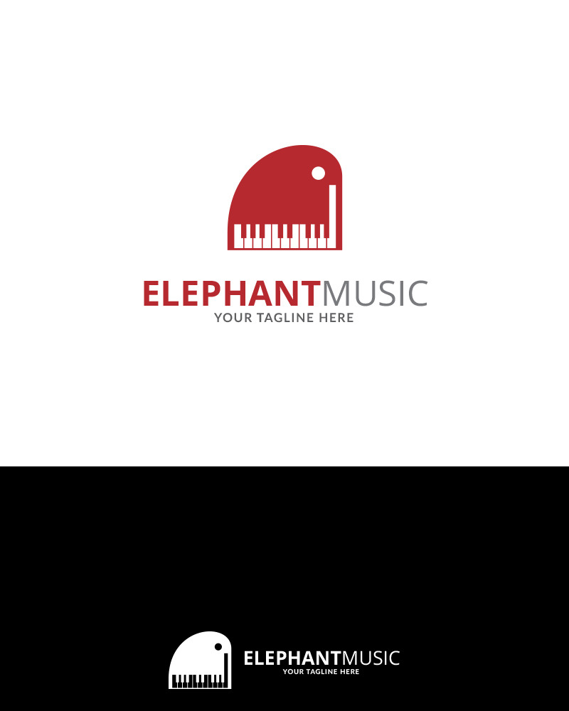 Elephant Music Logo Template #72123 - TemplateMonster