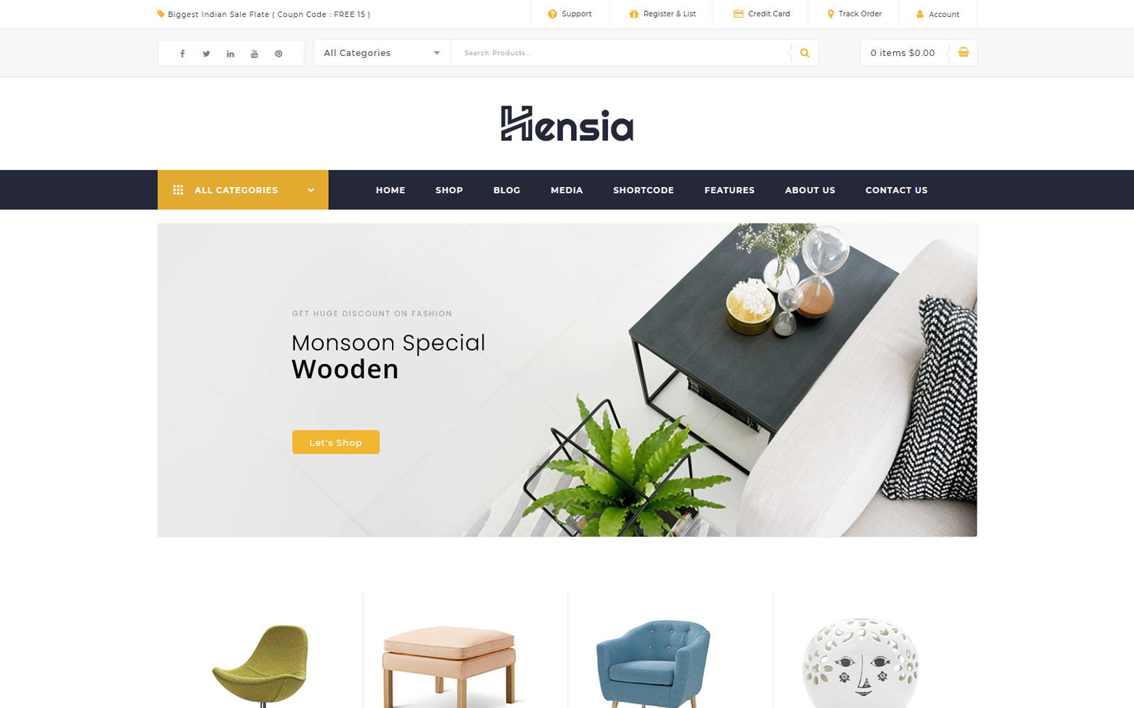Hensia Furniture Woocommerce Theme Templatemonster