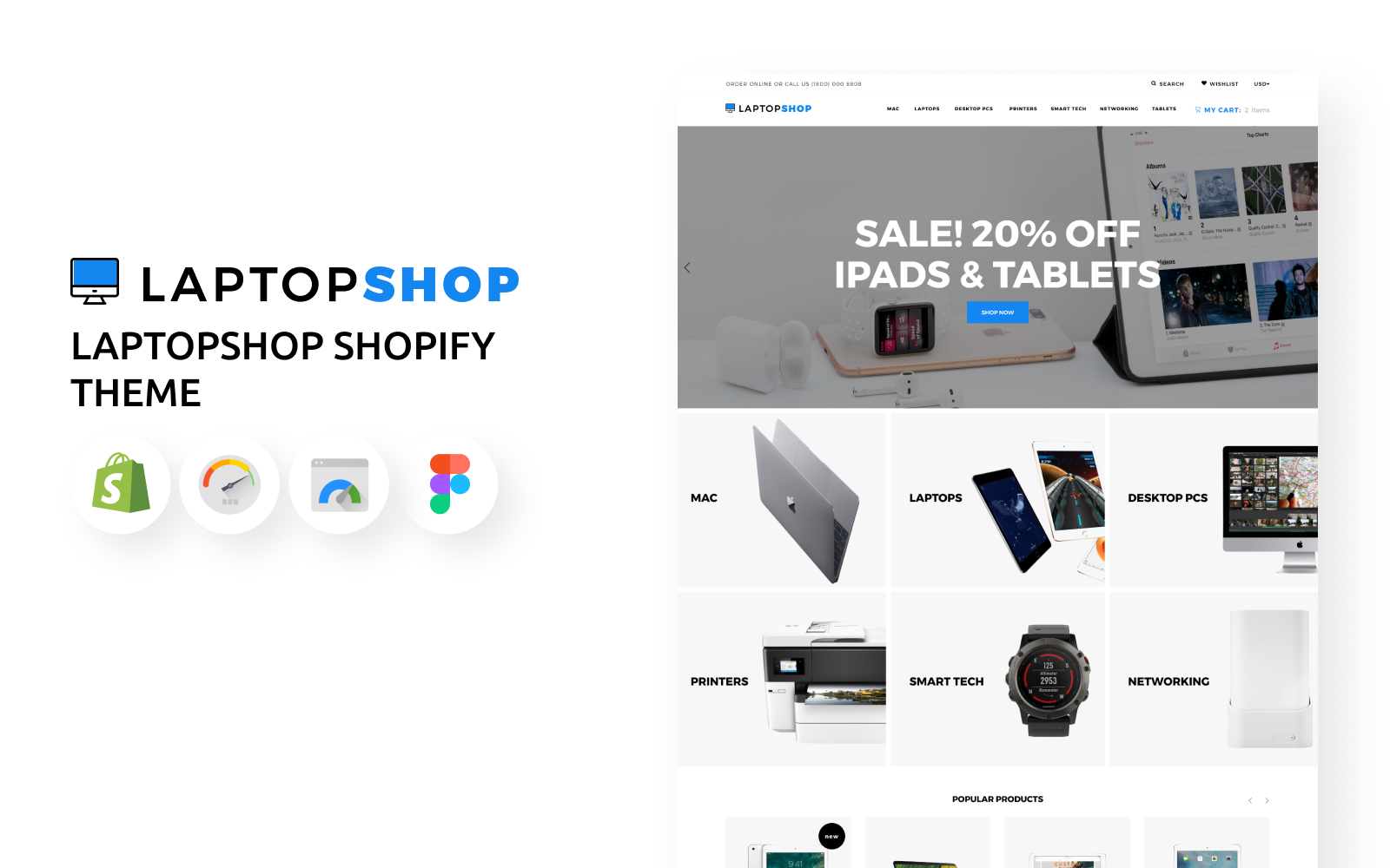 Laptopshop eCommerce Shopify Theme #73466 - TemplateMonster