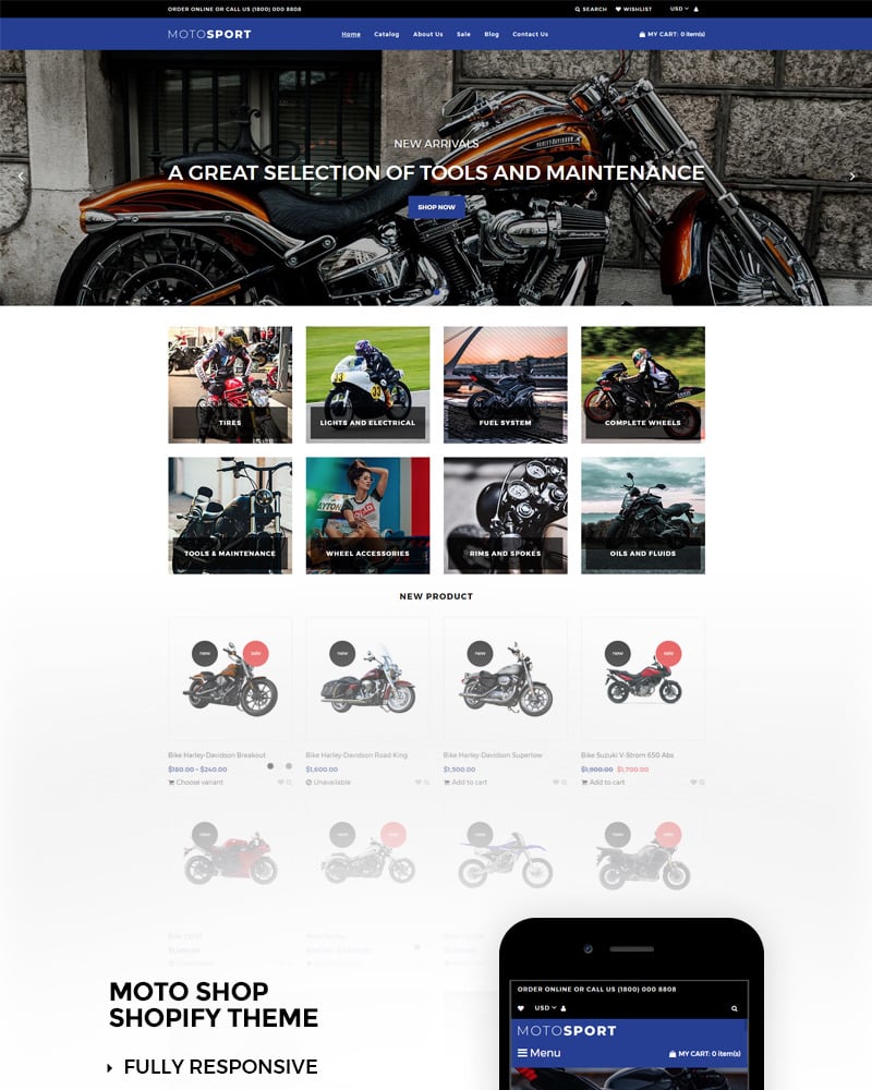 Motosport Responsive Shopify Theme #73470 - TemplateMonster