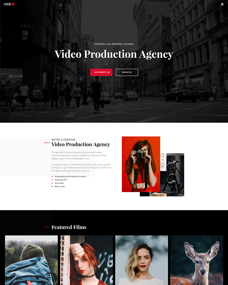 Videographer Photo Gallery Template #73429 - TemplateMonster
