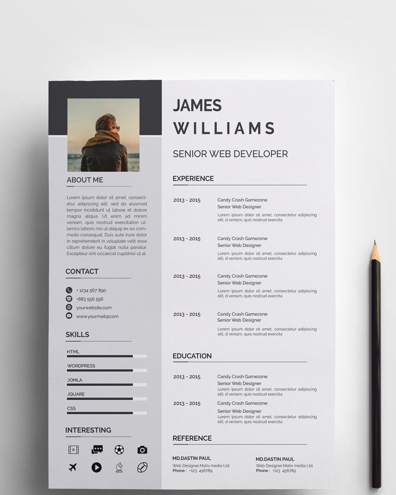 Modelo de currículo Williams Clean #73598 - TemplateMonster