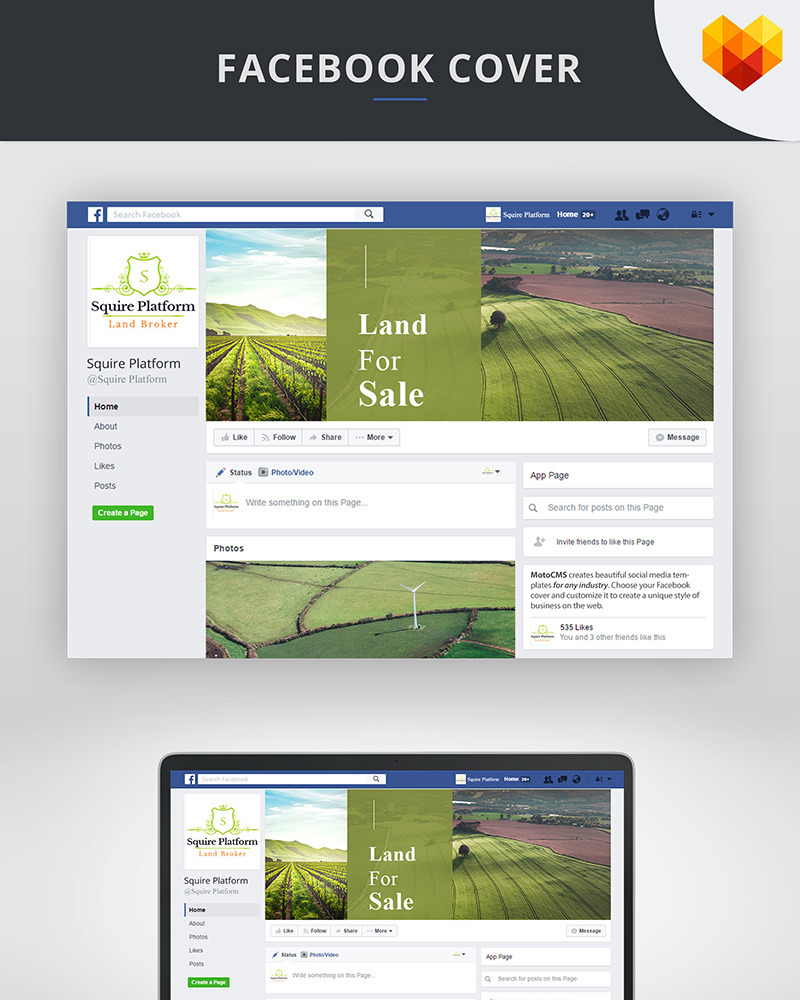 Land Broker Facebook Timeline Cover Social Media Template