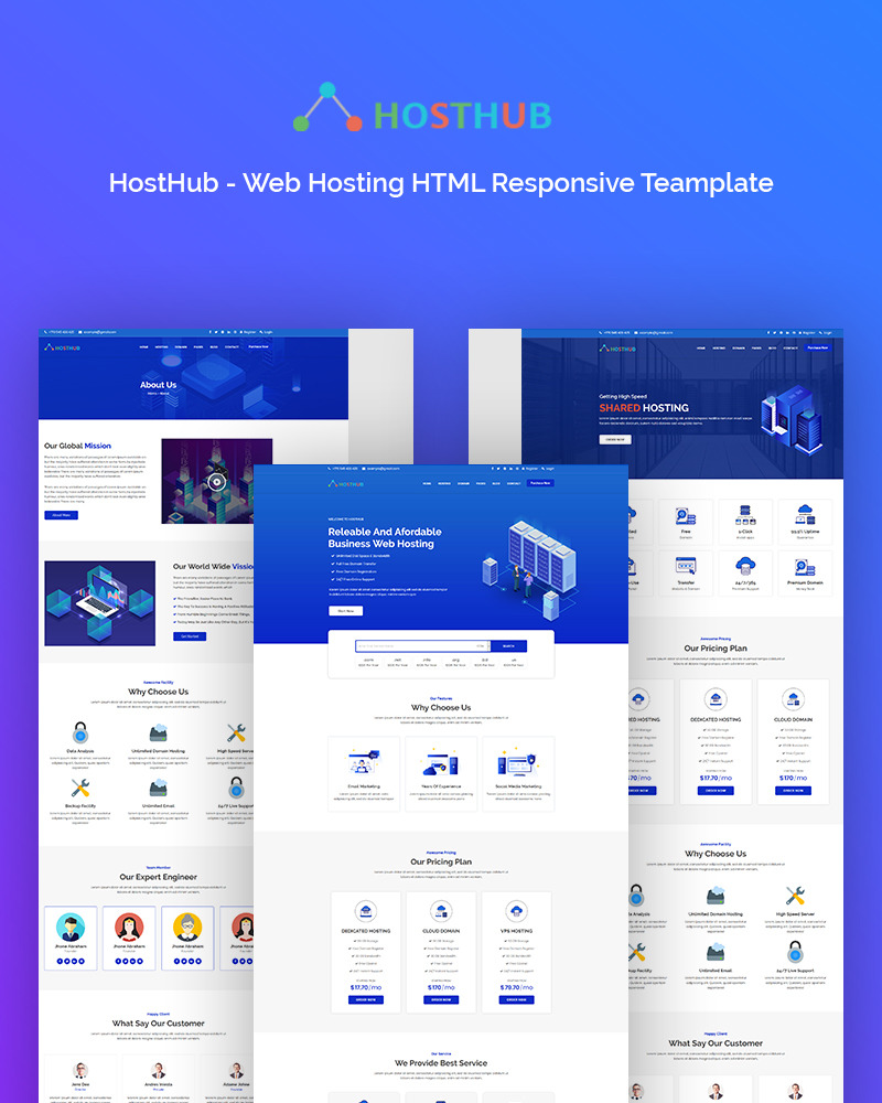 Hosthub - Web Hosting WHMCS Website HTML5 Template