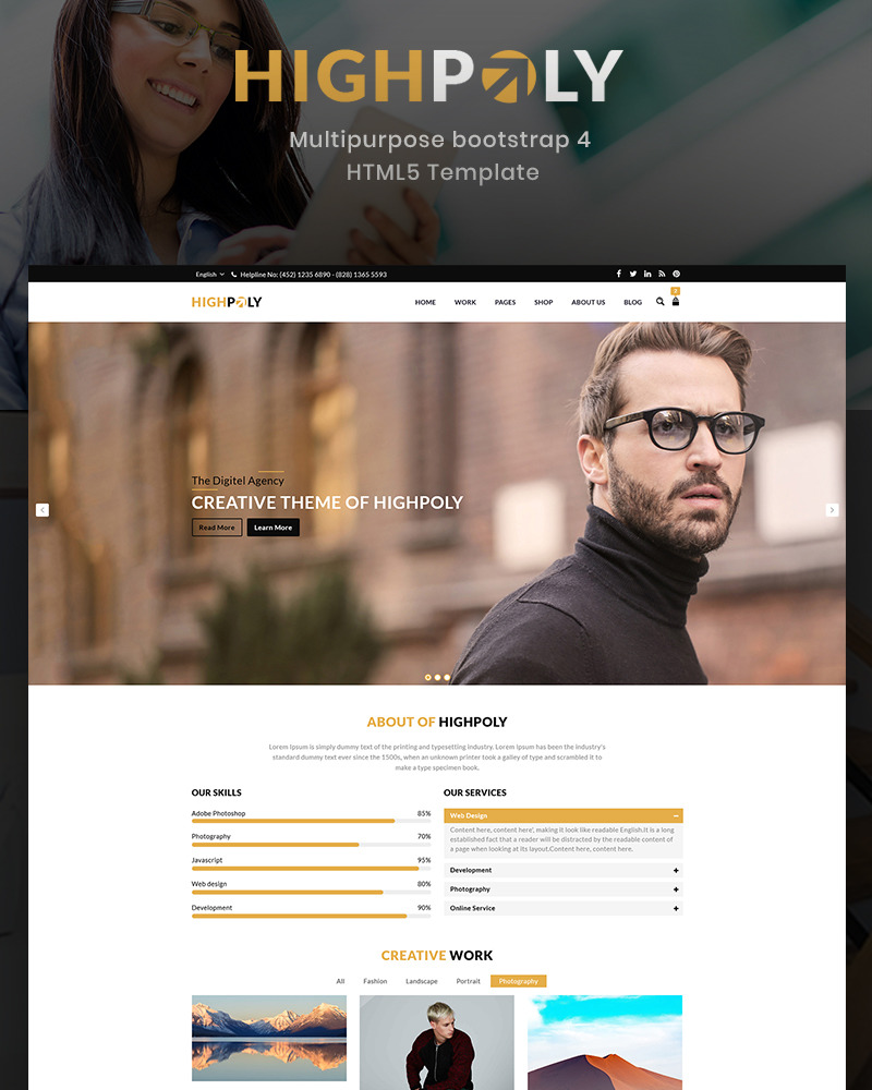 Highpoly Responsive Multipurpose E Commerce Website Template