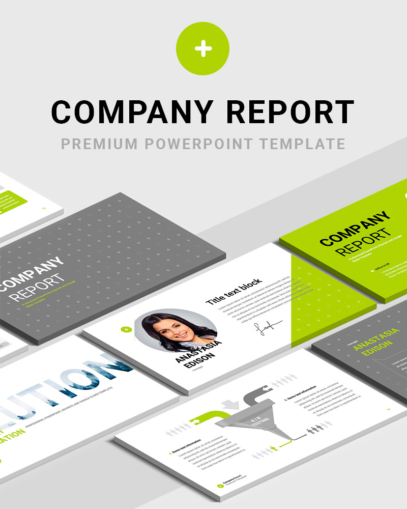 Company Report PowerPoint template #73978 - TemplateMonster
