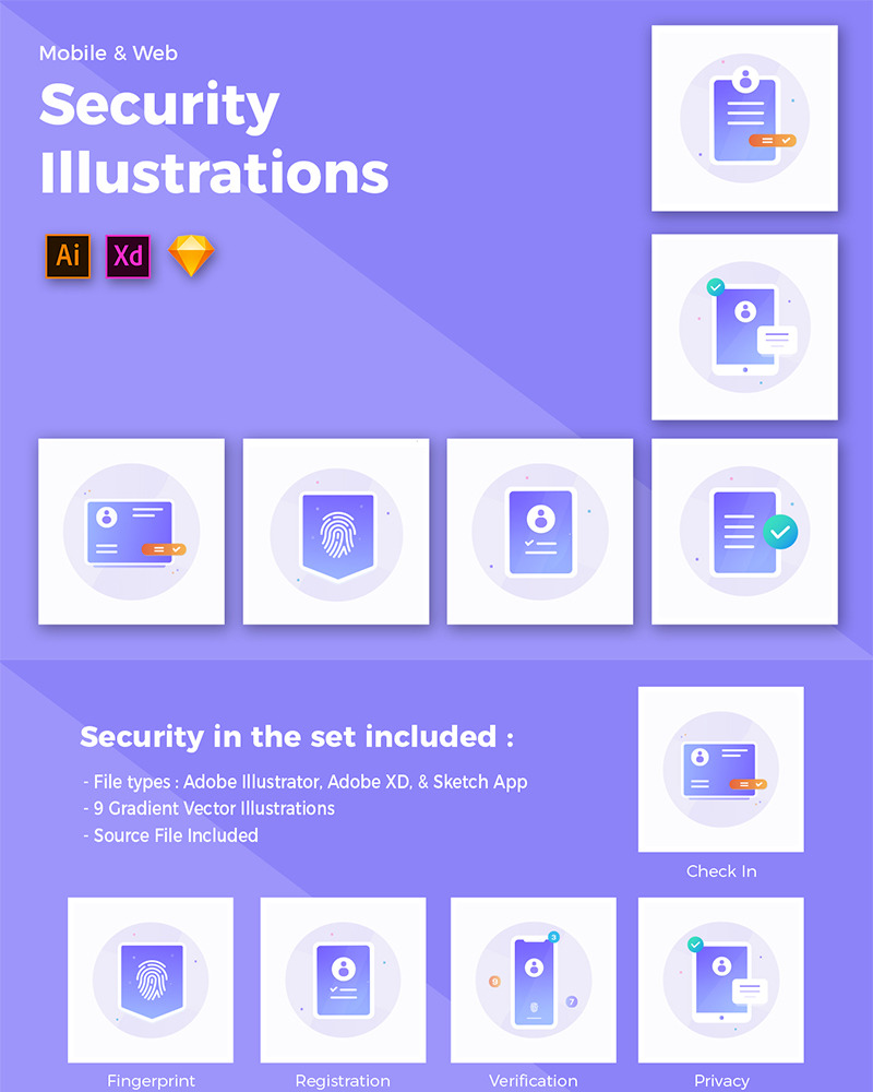 Security Illustration Icon Set #73986 - TemplateMonster