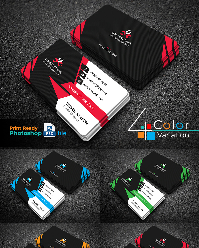 Web Developer Business Card - Corporate Identity Template