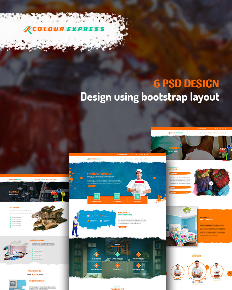 ColourExpress - Multipurpose Home Painting PSD Template