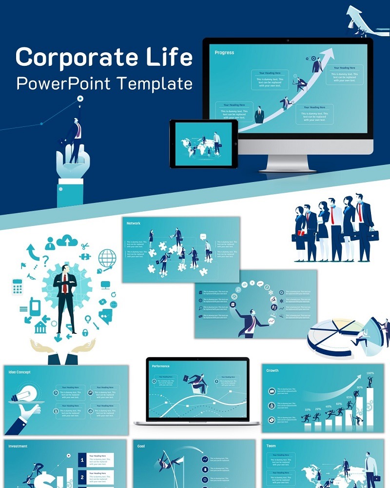 Corporate Life PowerPoint template #74241 - TemplateMonster