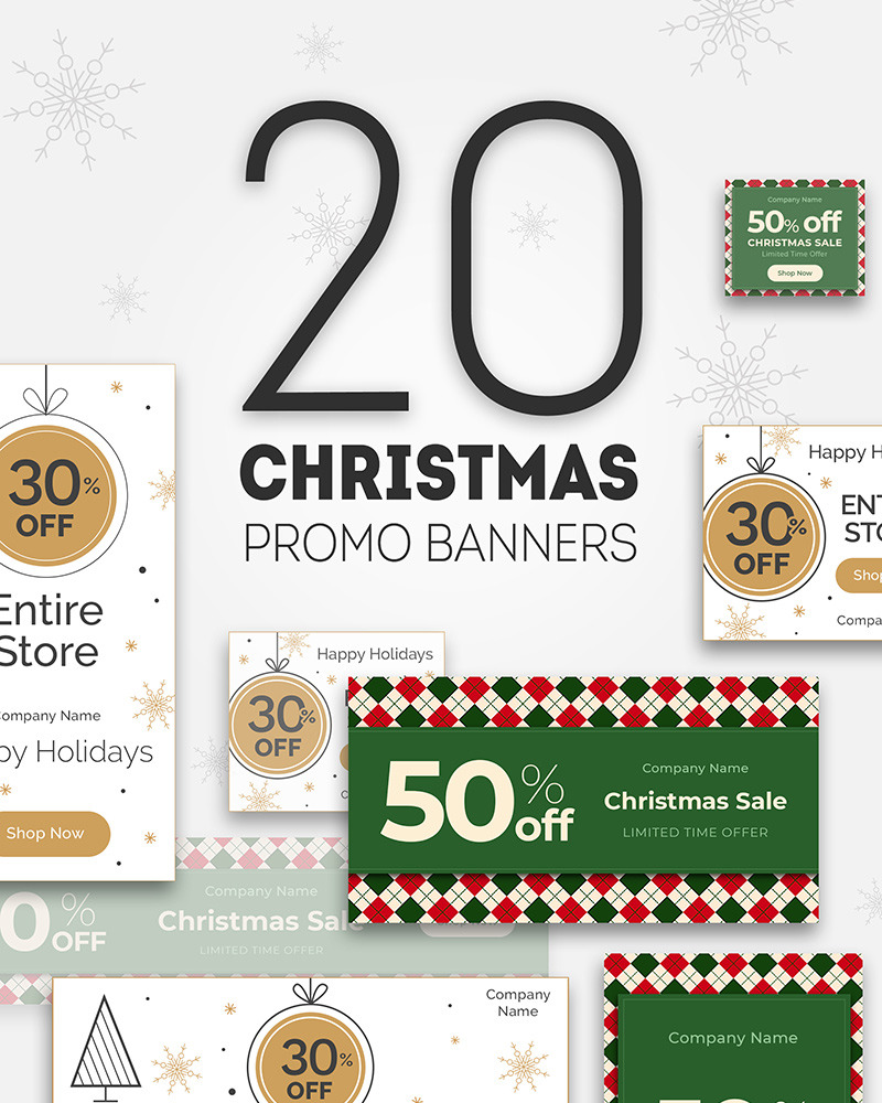 20 Christmas Promo Banners Bundle #74361 - TemplateMonster