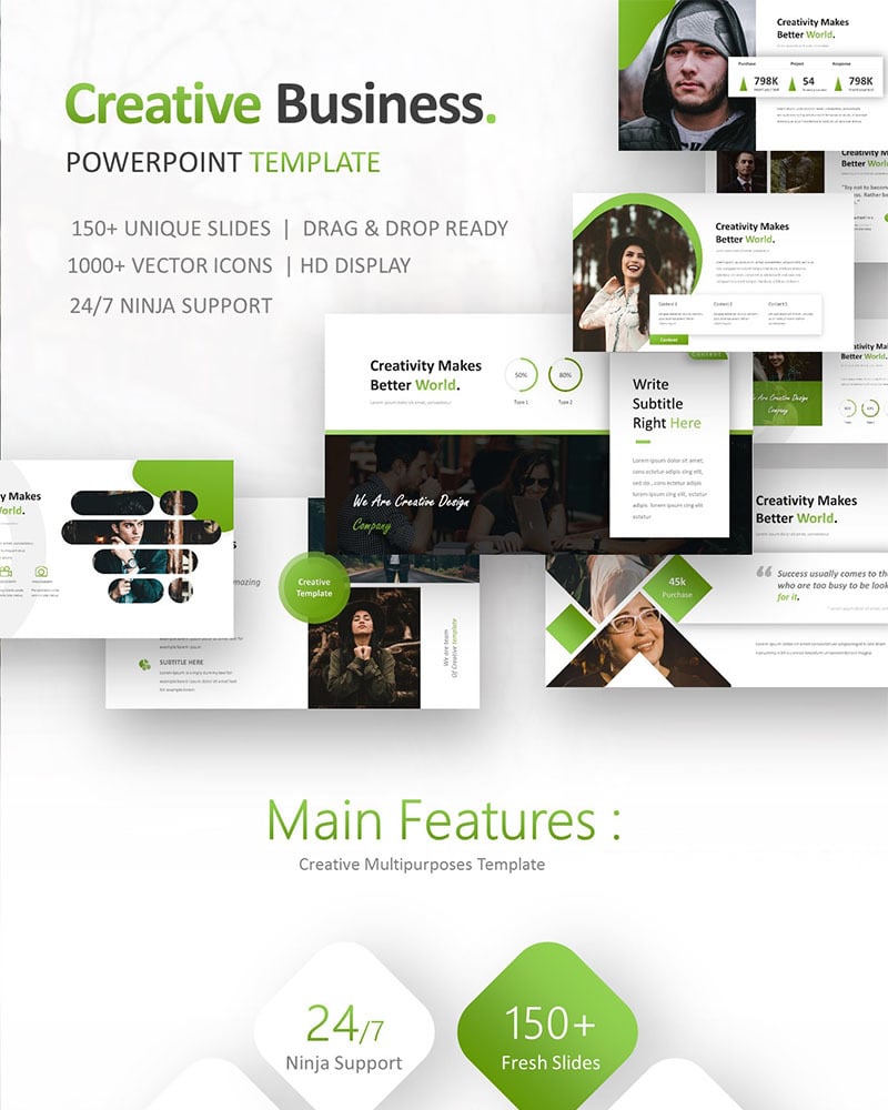 Creative Business PowerPoint template - TemplateMonster
