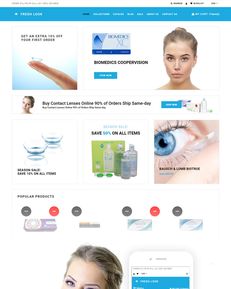 Fresh Look - Contact Lens Store Shopify Theme