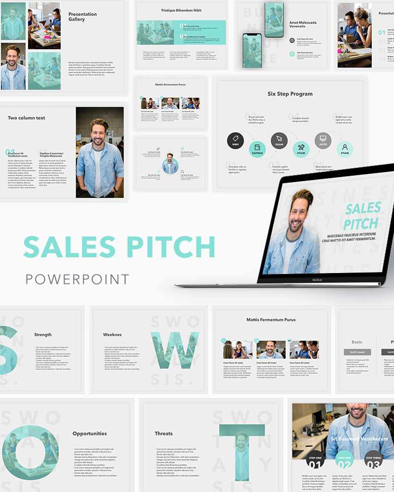 Sales Pitch PowerPoint template #74461 - TemplateMonster