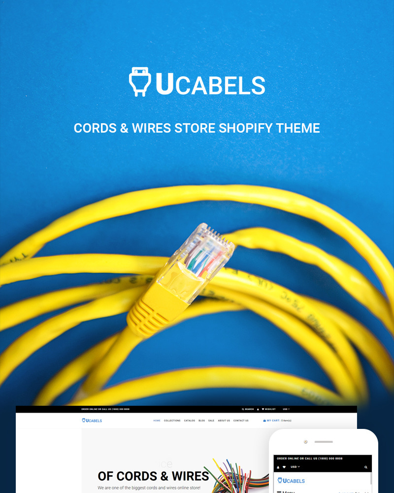 UCables - Cords & Wires Store Shopify Theme - TemplateMonster