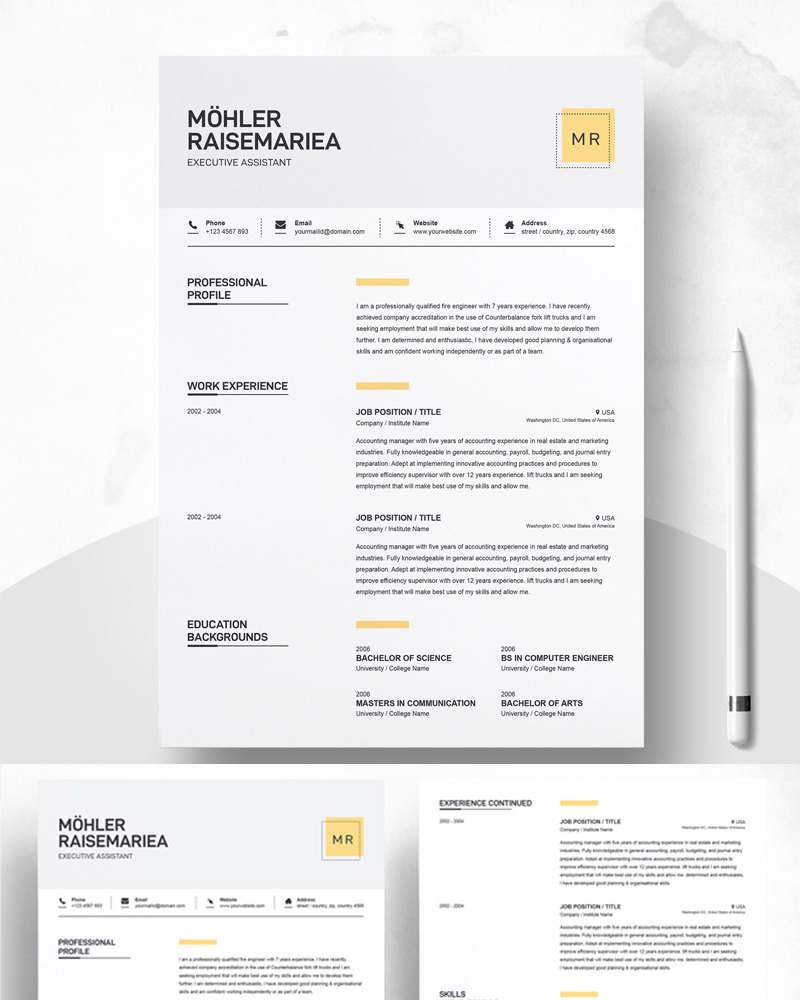 Clean & Creative Resume Template #74564 - TemplateMonster