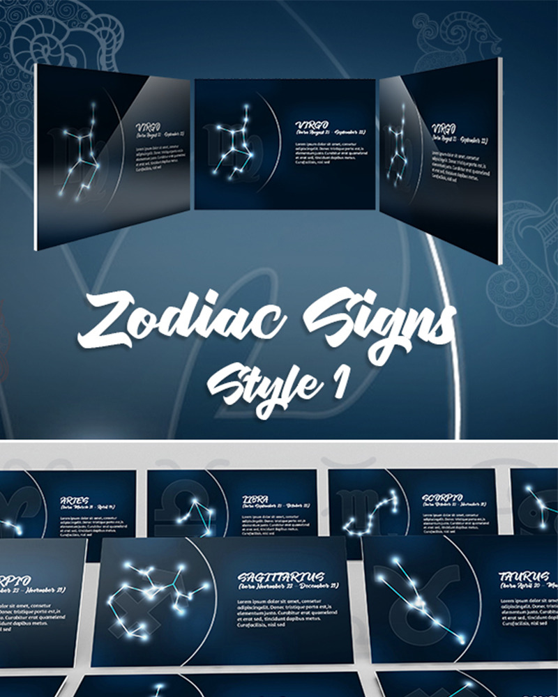 Zodiac Style 1st PowerPoint template - TemplateMonster