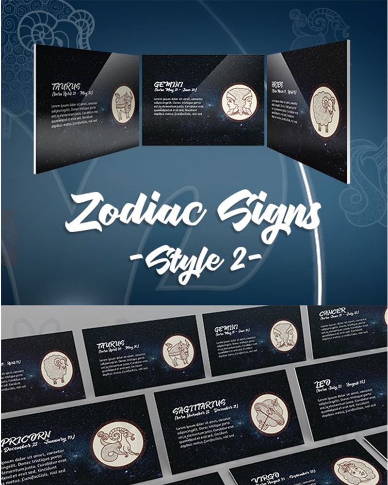 Zodiac Style 2nd PowerPoint template - TemplateMonster