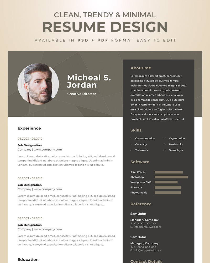 Creative Designer Professional Resume Template