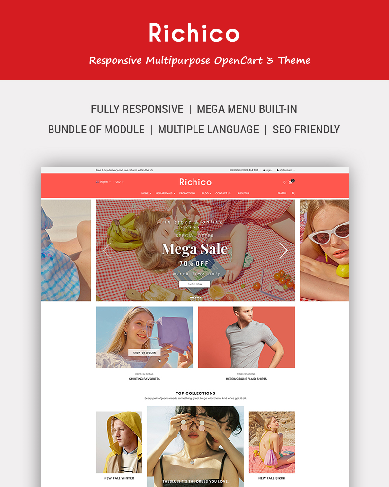 Richico - The Clean, Minimal & Multipurpose OpenCart Template