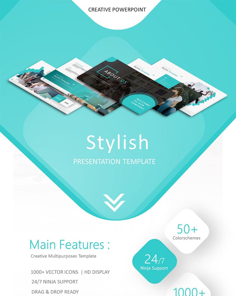 Stylish PowerPoint template #74706 - TemplateMonster